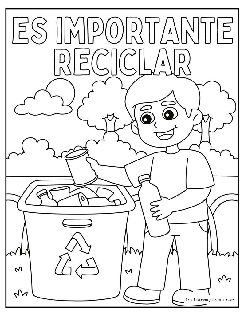 10 Earth Day Coloring Pages in Spanish - Etsy