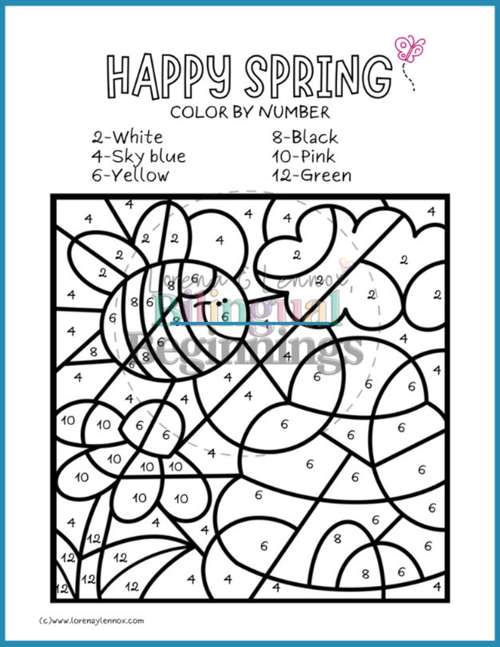 Spring Color by Number Printables - Fun for All Ages! - Etsy