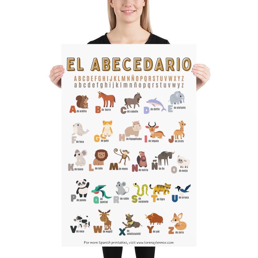 Spanish Animal Alphabet Poster - Etsy