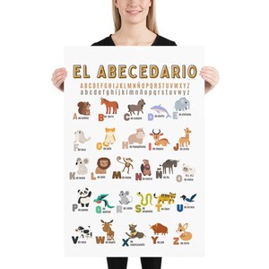 Spanish Animal Alphabet Poster - Etsy