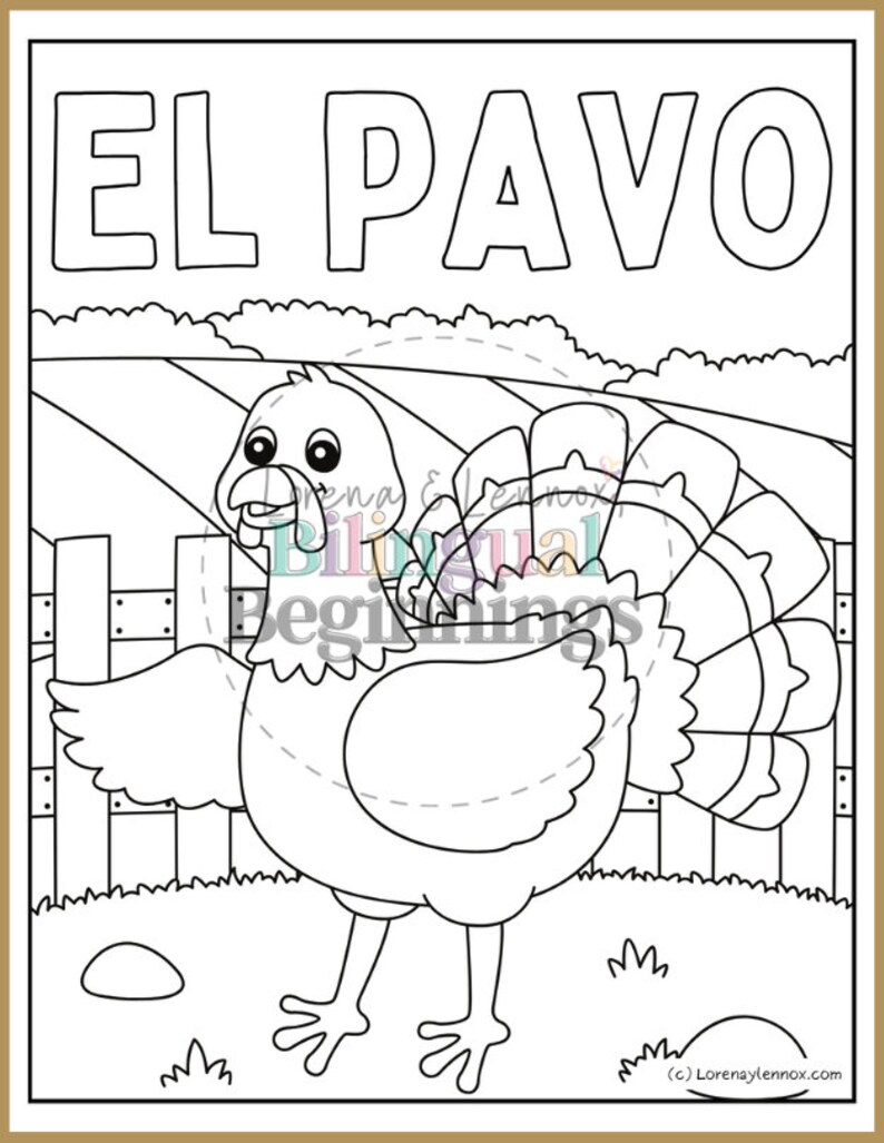 Farm Animal Coloring Pages in Spanish - Set of 10 - Etsy UK
