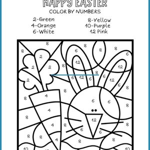 Easter Color by Number Printables (ENGLISH) - Etsy