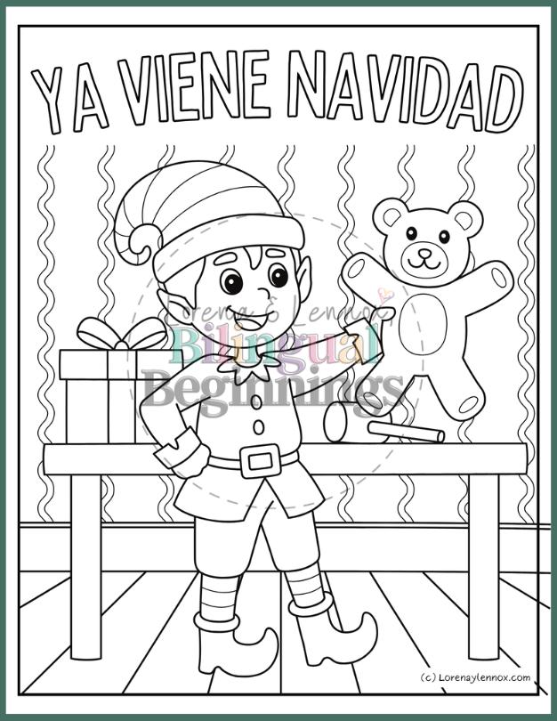 12 Christmas Coloring Pages in Spanish - Etsy
