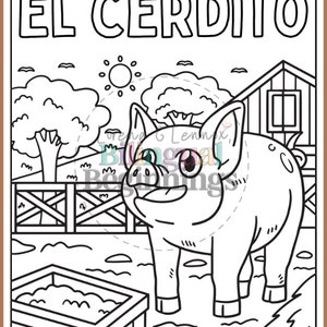 Farm Animal Coloring Pages in Spanish - Set of 10 - Etsy UK