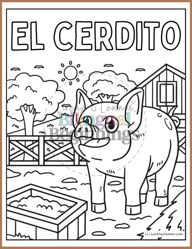 Farm Animal Coloring Pages in Spanish - Set of 10 - Etsy UK