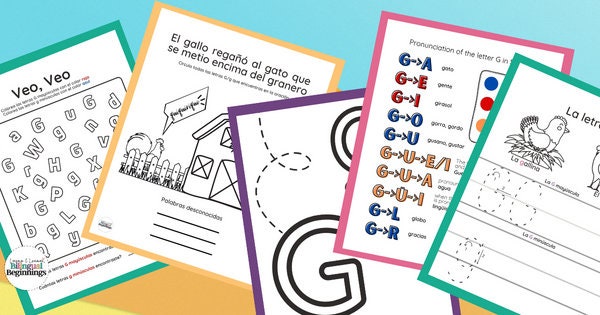 Letter G Printable Activities in Spanish for Children - Etsy