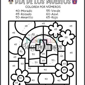8 Day of the Dead Color by Number Printables in Spanish - Etsy