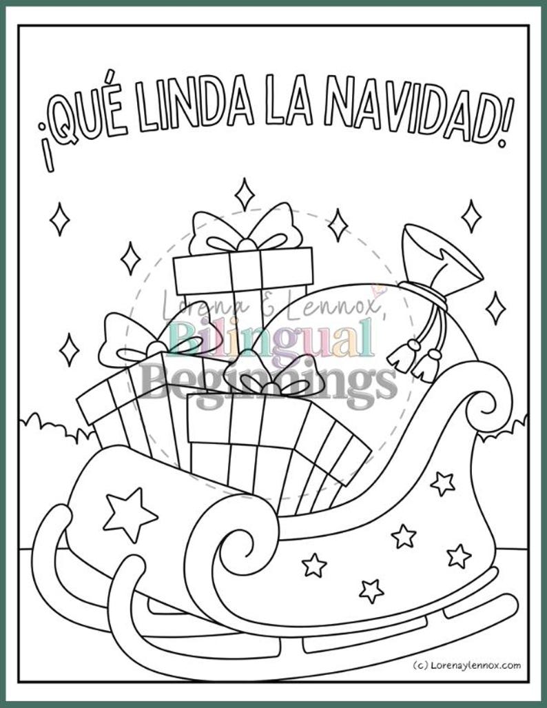 12 Christmas Coloring Pages in Spanish - Etsy