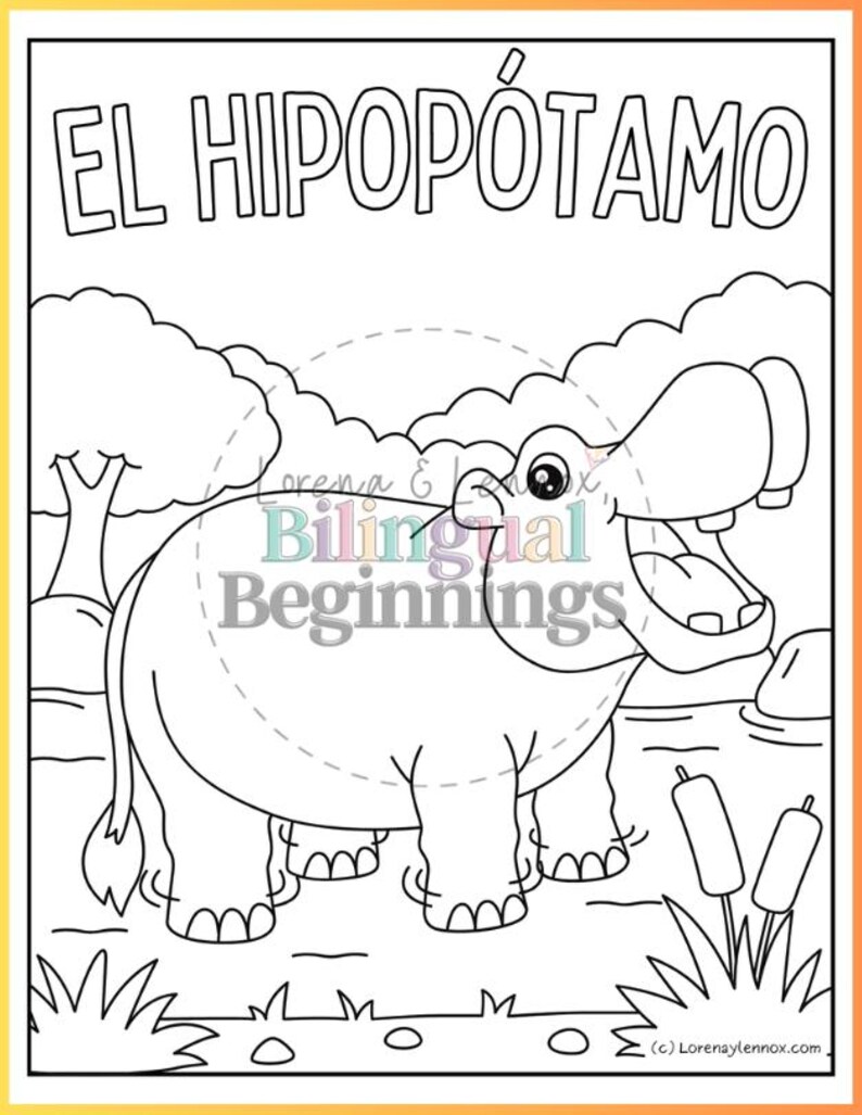 11 Zoo Animals Coloring Pages in Spanish - Etsy