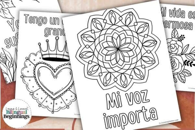 9 Positive Affirmations Coloring Pages for Kids in Spanish - Etsy