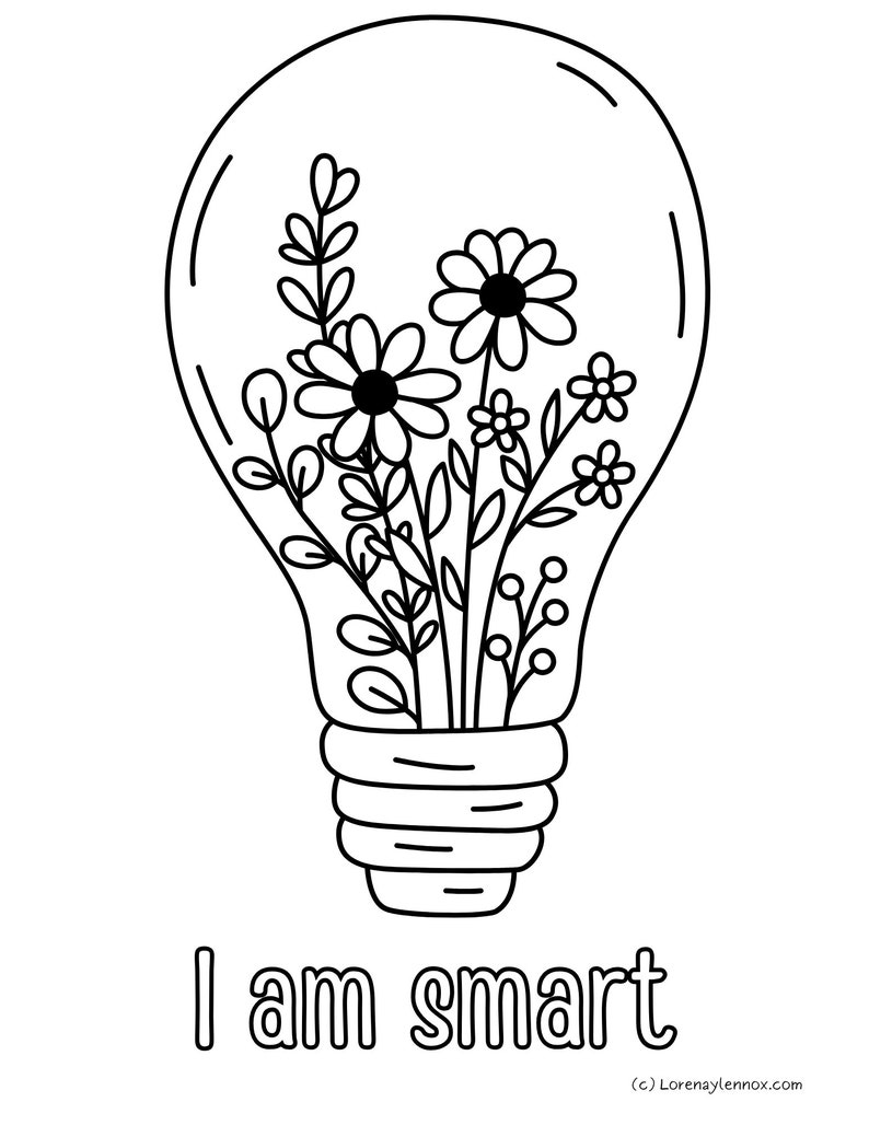 Empowerment Coloring Pages - Set of 9 Positive Affirmations for Mindful ...
