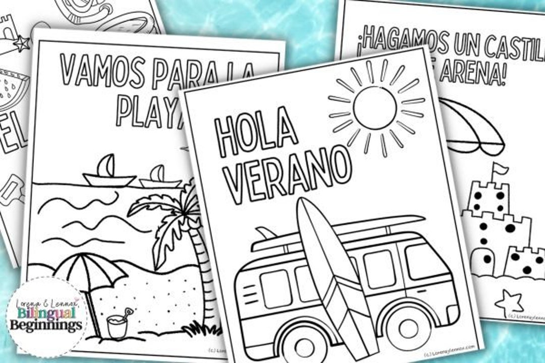 Summer Coloring Pages in Spanish - Etsy