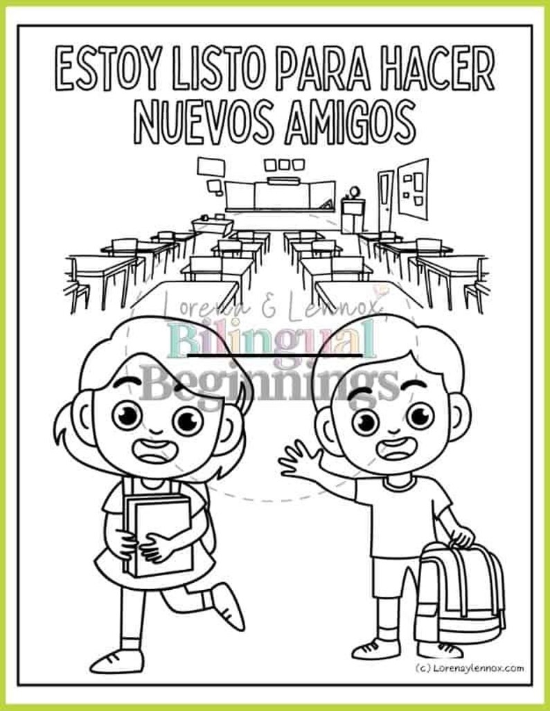 Back to School Coloring Pages in Spanish - Etsy