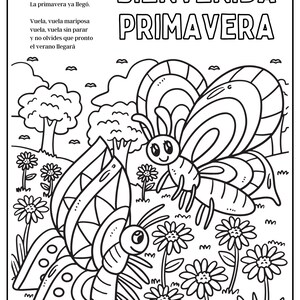 11 Spring Coloring Pages in Spanish - Etsy