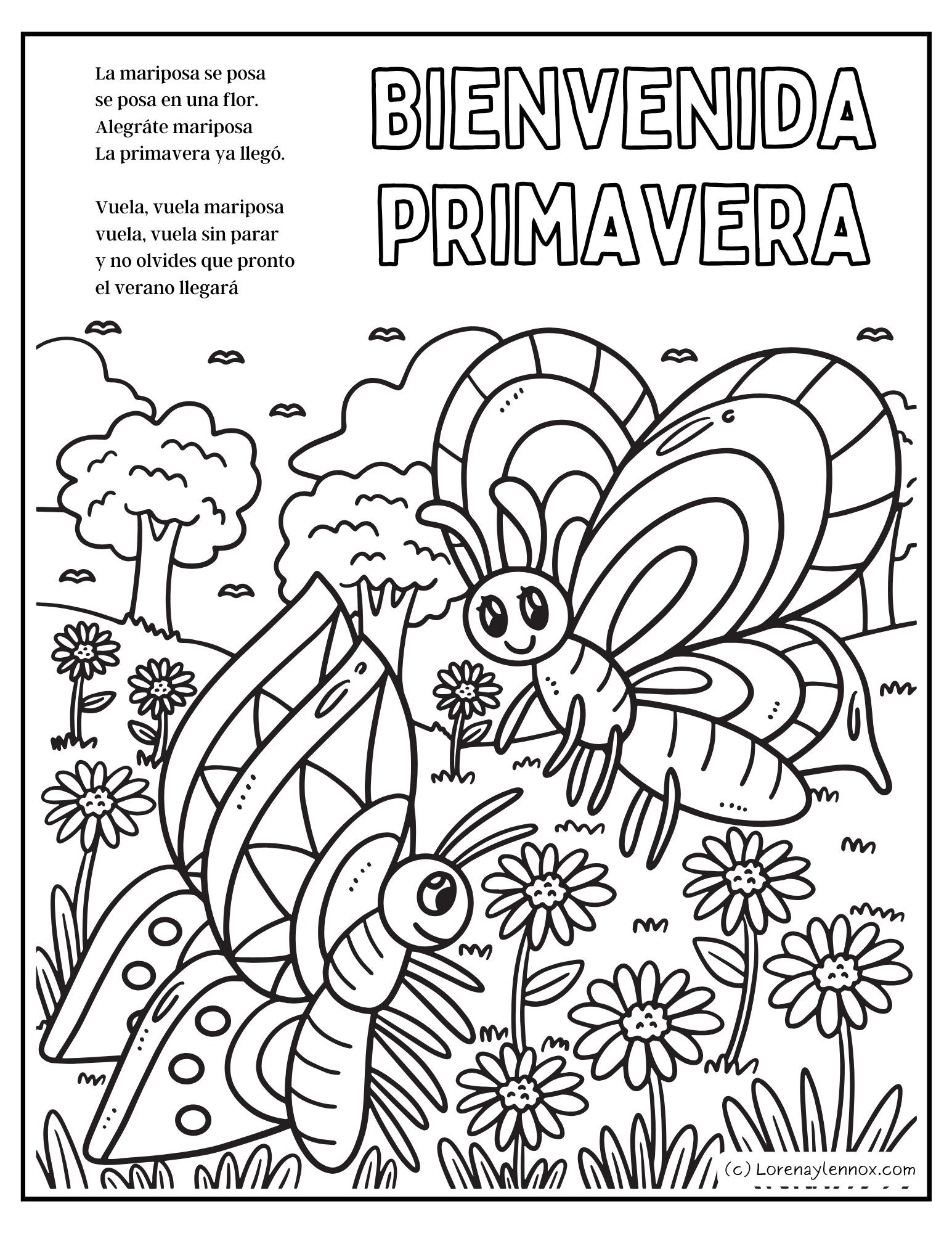 11 Spring Coloring Pages in Spanish - Etsy