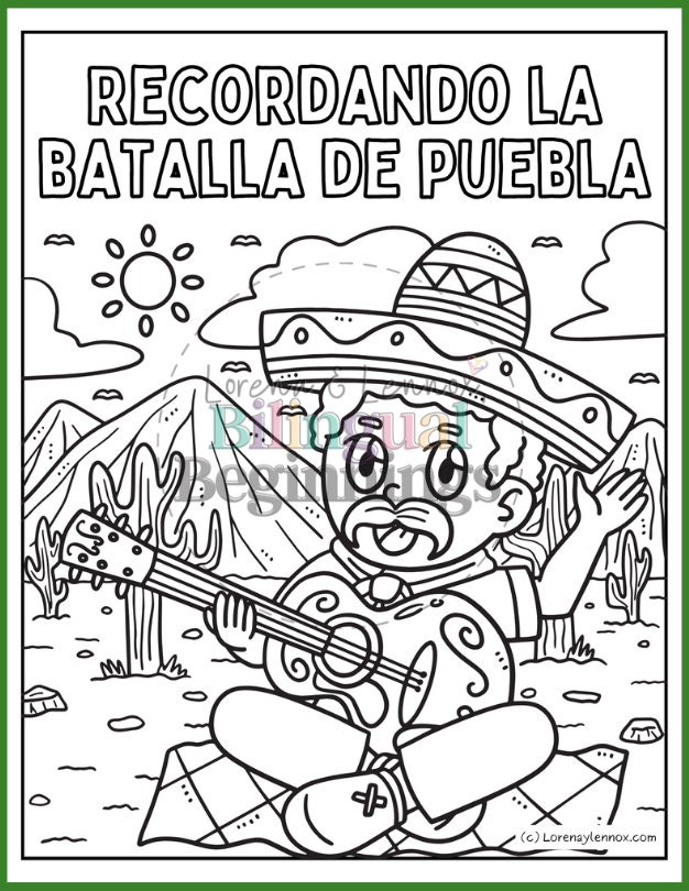 6 Cinco De Mayo Bilingual Coloring Pages - Etsy