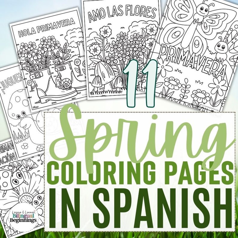 11 Spring Coloring Pages in Spanish - Etsy