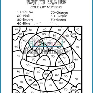 Easter Color by Number Printables (ENGLISH) - Etsy