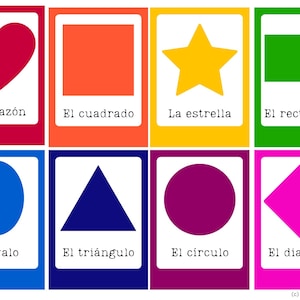 20 Shape Flashcards in Spanish - Etsy