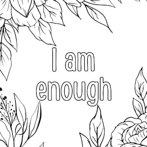 Empowerment Coloring Pages - Set of 9 Positive Affirmations for Mindful ...