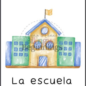 Back to School Flashcards in Spanish - 23 Watercolor Cards - Etsy