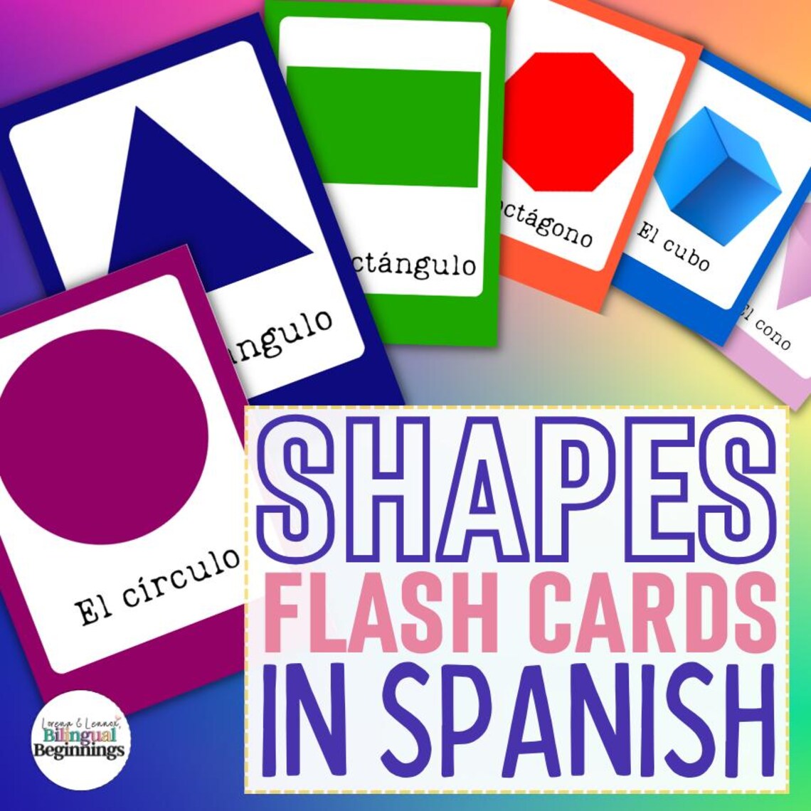 20 Shape Flashcards in Spanish - Etsy