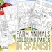 Farm Animal Coloring Pages in Spanish - Set of 10 - Etsy