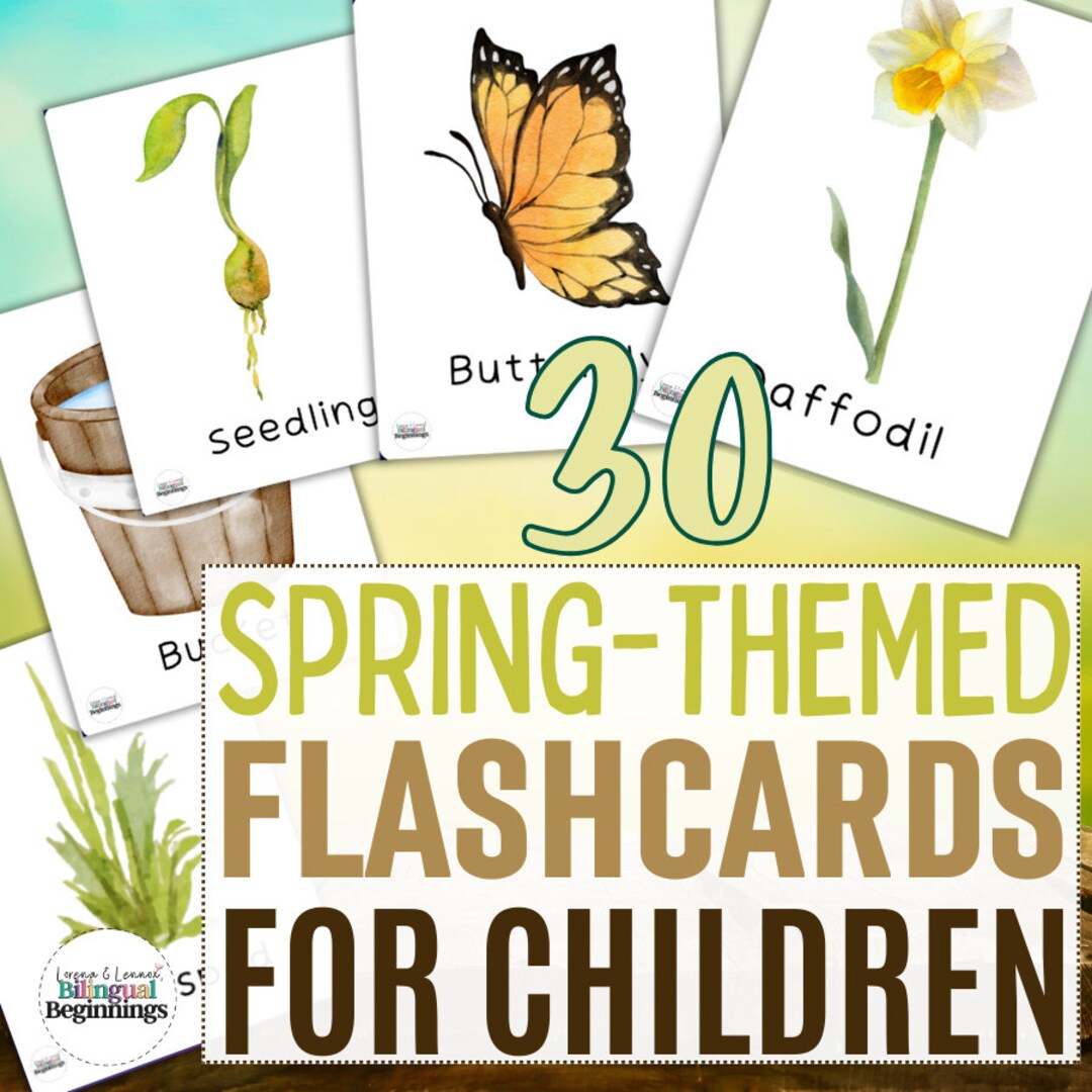 Spring Flashcards for Children (ENGLISH) - Etsy