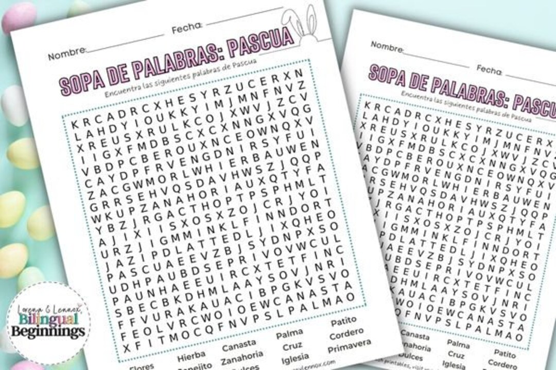 Easter Word Search Printable in Spanish - Etsy