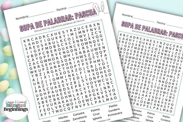Easter Word Search Printable in Spanish - Etsy