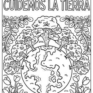 10 Earth Day Coloring Pages in Spanish - Etsy