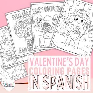 Valentine's Day Coloring Pages in Spanish - Etsy