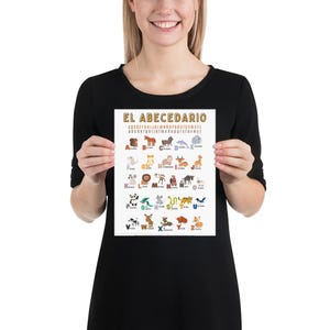 Spanish Animal Alphabet Poster - Etsy