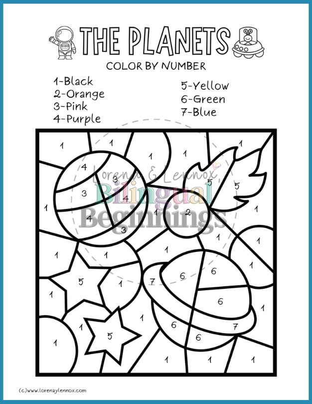 Space Color-by-number Printable Kit for Kids! - Etsy