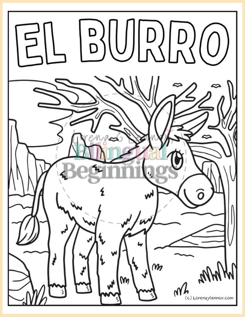 Farm Animal Coloring Pages in Spanish - Set of 10 - Etsy UK