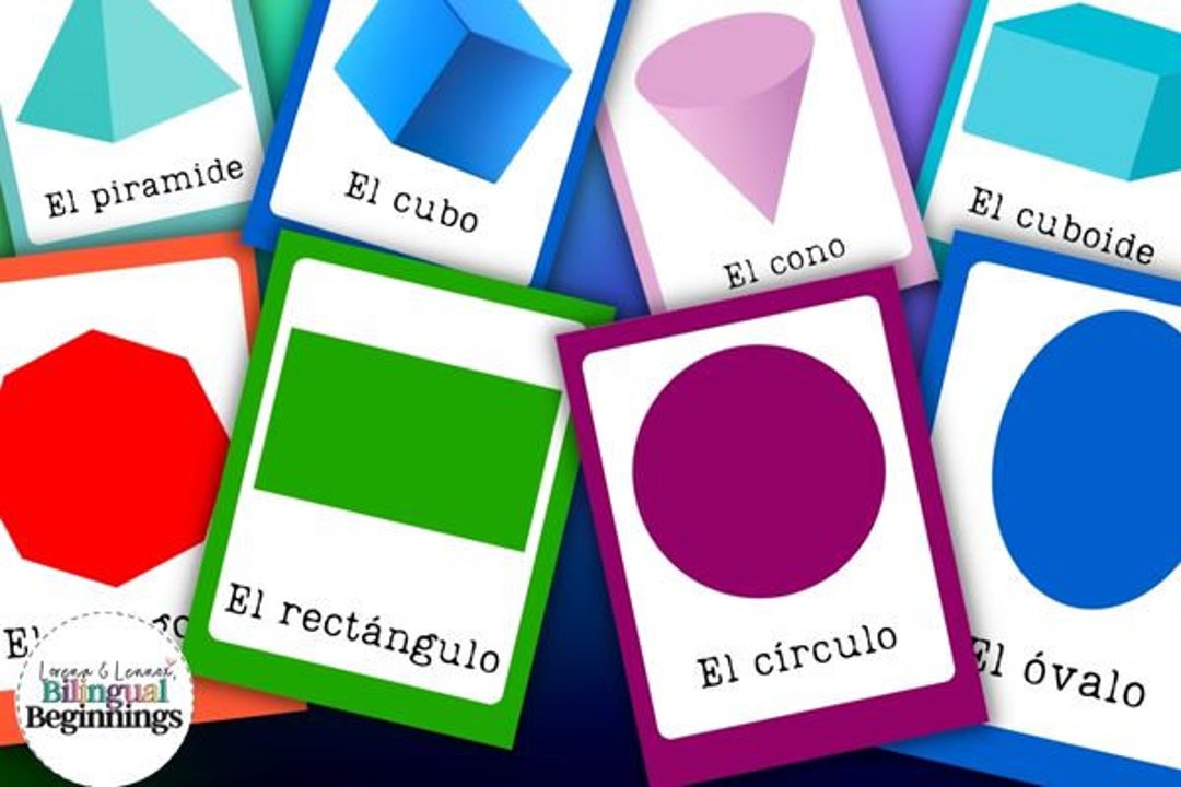 20 Downloadable Printable Shapes Flash Cards in Spanish - Etsy