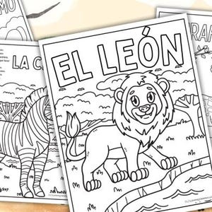 11 Zoo Animals Coloring Pages in Spanish - Etsy