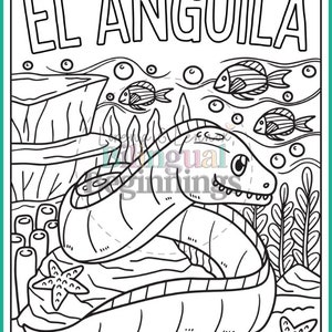 10 Ocean Animals Coloring Pages in Spanish - Etsy