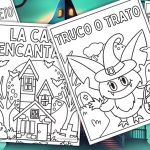 10 Halloween Coloring Pages in Spanish - Etsy