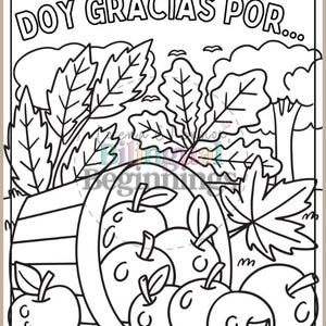 10 Thanksgiving Coloring Pages in Spanish - Etsy