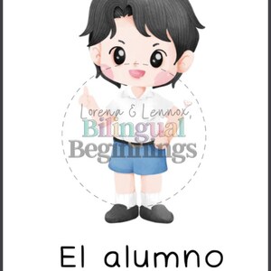 Back to School Flashcards in Spanish - 23 Watercolor Cards - Etsy