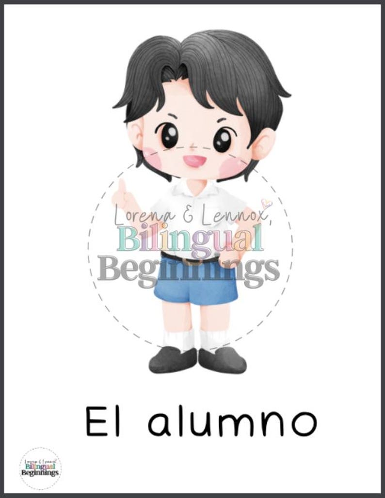 Back to School Flashcards in Spanish - 23 Watercolor Cards - Etsy