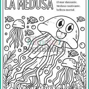 10 Ocean Animals Coloring Pages in Spanish - Etsy