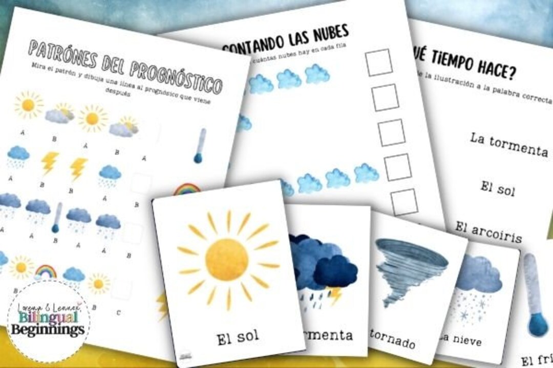 Weather Printable Activities in Spanish - Etsy