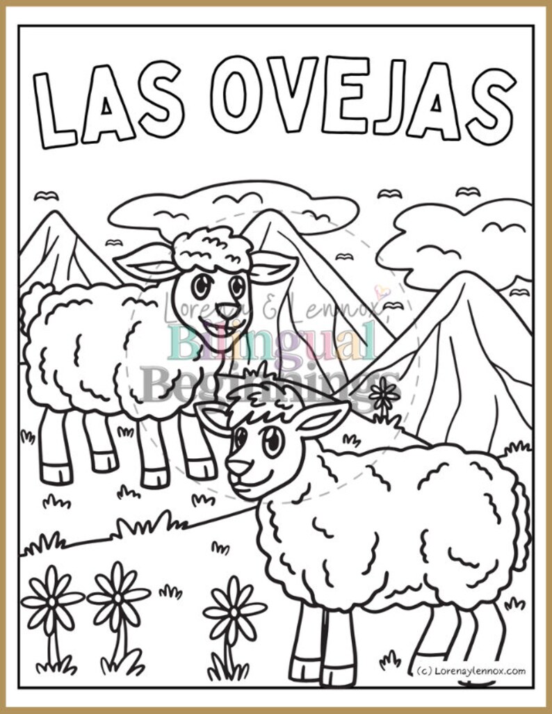 Farm Animal Coloring Pages in Spanish - Set of 10 - Etsy