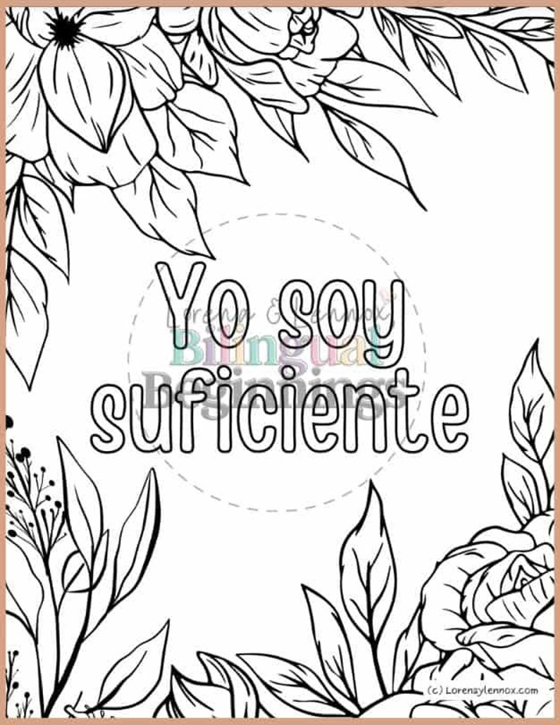9 Positive Affirmations Coloring Pages for Kids in Spanish - Etsy