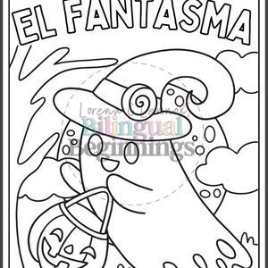 10 Halloween Coloring Pages in Spanish - Etsy