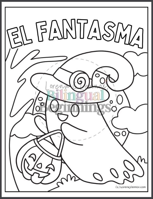 10 Halloween Coloring Pages in Spanish - Etsy