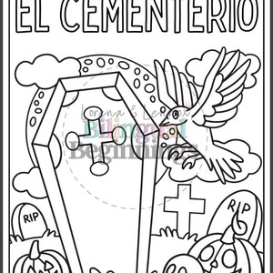 10 Halloween Coloring Pages in Spanish - Etsy