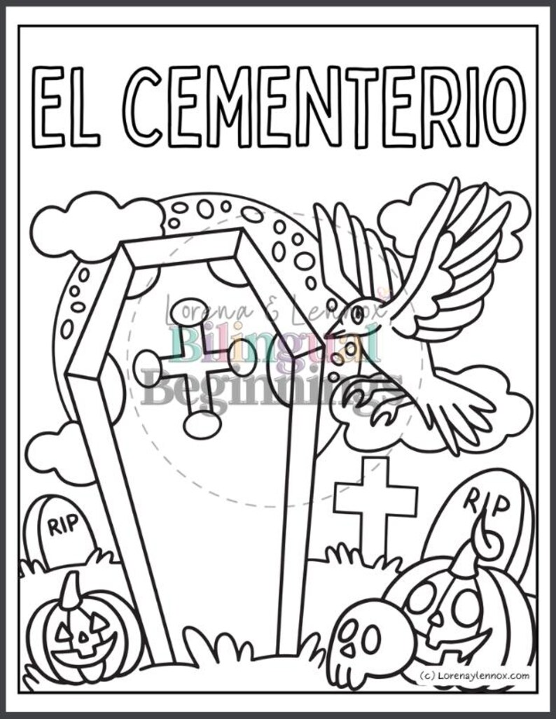 10 Halloween Coloring Pages in Spanish - Etsy